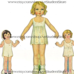 Pdf Printable Digital, Vintage Paper Dolls Round About 1930 - Etsy