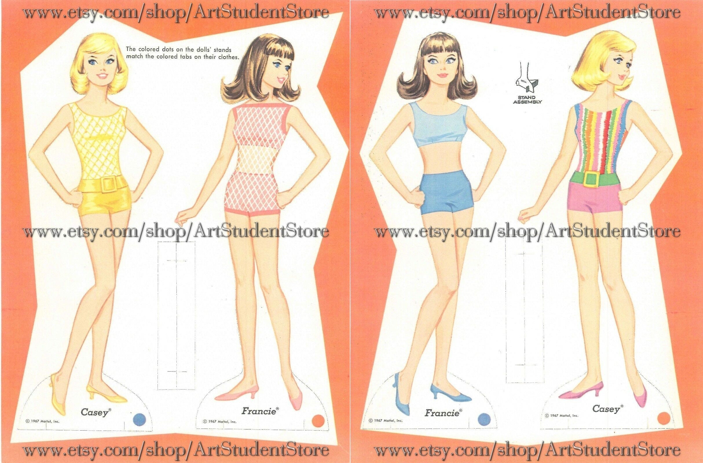 Pdf Instant Digital Vintage Paper Dolls Francie and Casey C. - Etsy