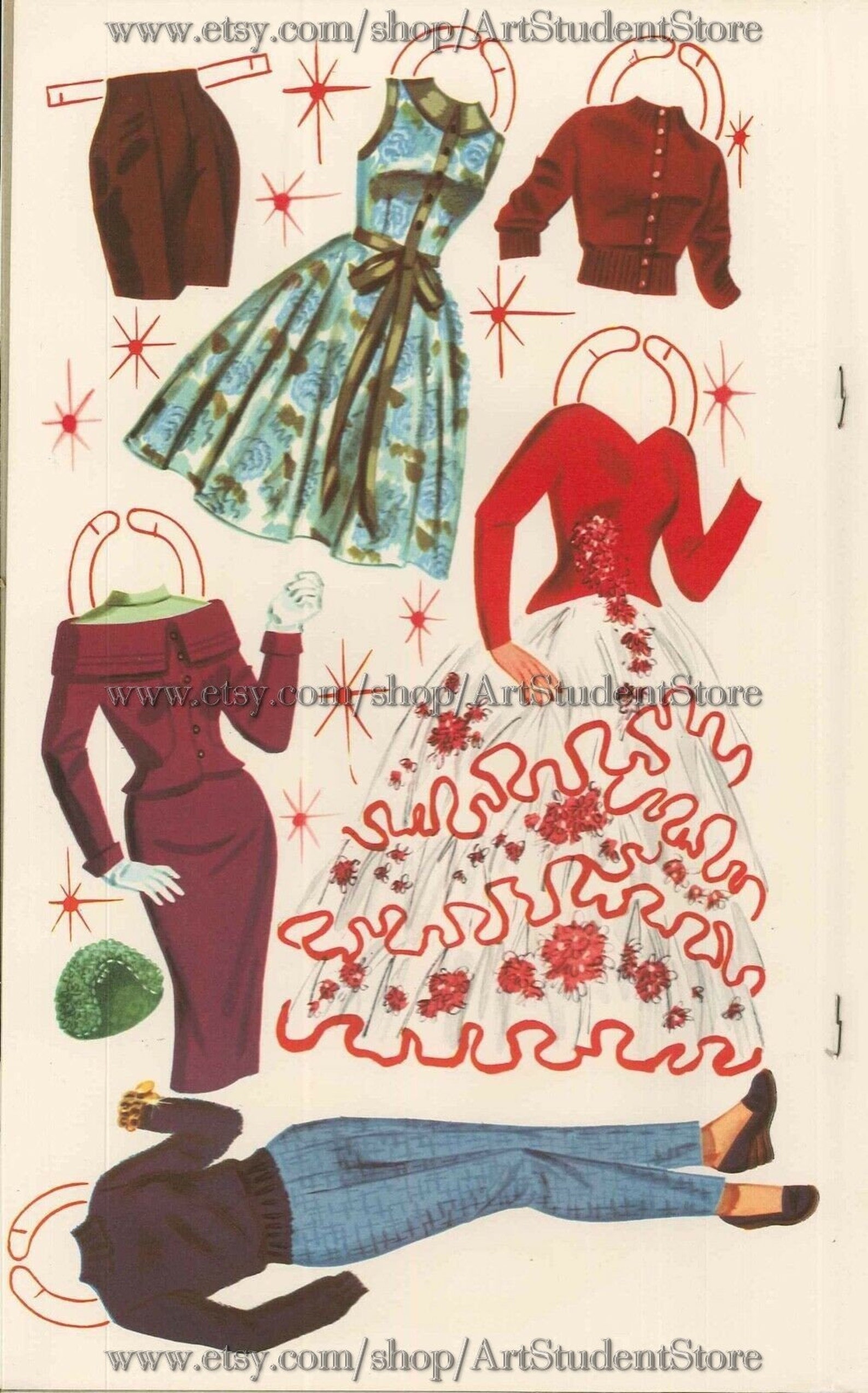Pdf Printable Digital Vintage Paper Dolls Dona - Etsy