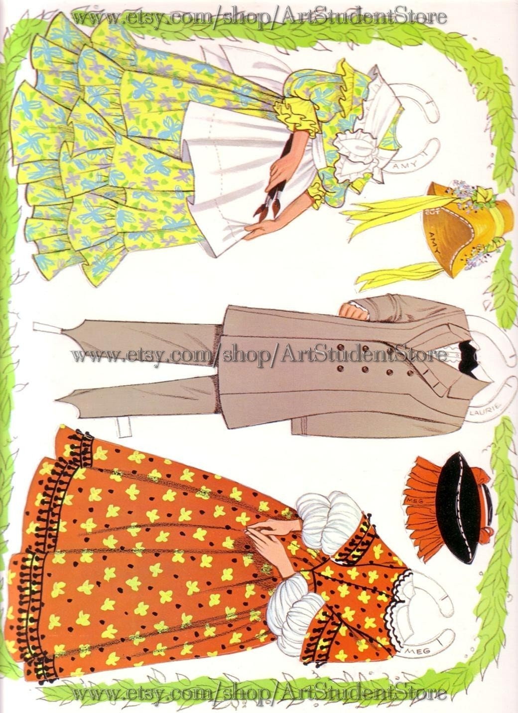 Pdf Printable Digital, Vintage Paper Dolls Little Women - Etsy