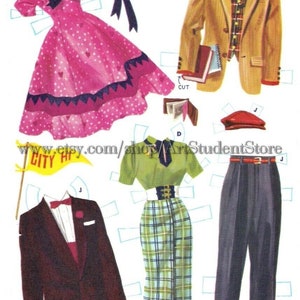 Pdf Instant Digital, Vintage Paper Dolls Pink Prom Twins - Etsy
