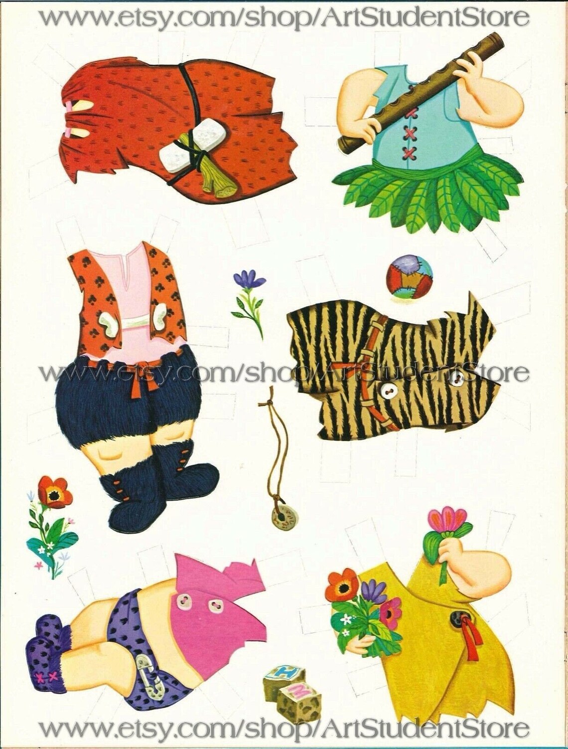 Vintage Paper Dolls Pebbles Flintstoneprintable Digital Pdf - Etsy