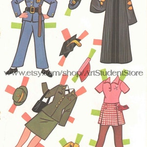 Pdf Printable Digital, Vintage Paper Dolls Ms. Girls Career Clothes ...
