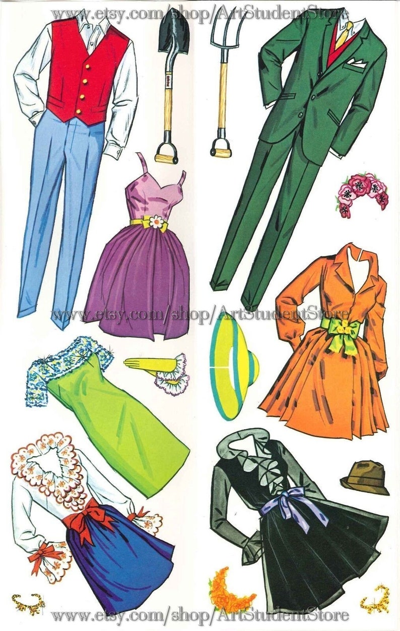 Vintage Paper Dolls Green Acrespdf - Etsy