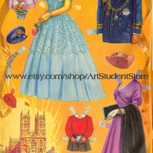 Pdf Printable Digital, Vintage Paper Dolls Queen Elizabeth II Royal ...