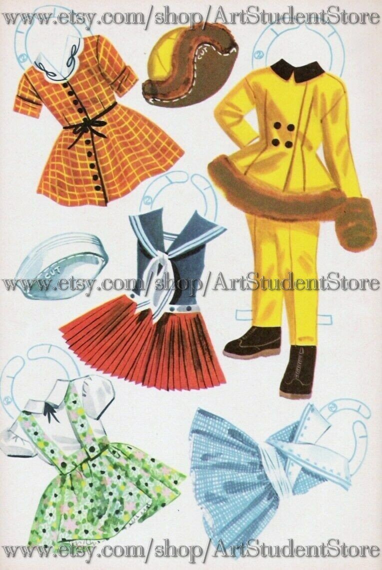 Vintage Paper Dolls Shirleyprintable Digital Pdf - Etsy