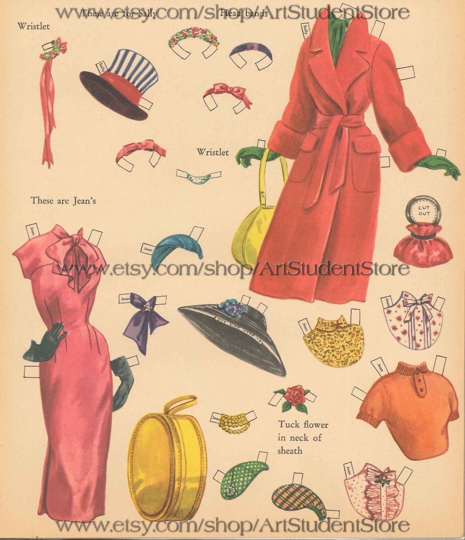 Girl Paper Doll Vintage Paper Dolls Career Girls C. 1950s - Etsy