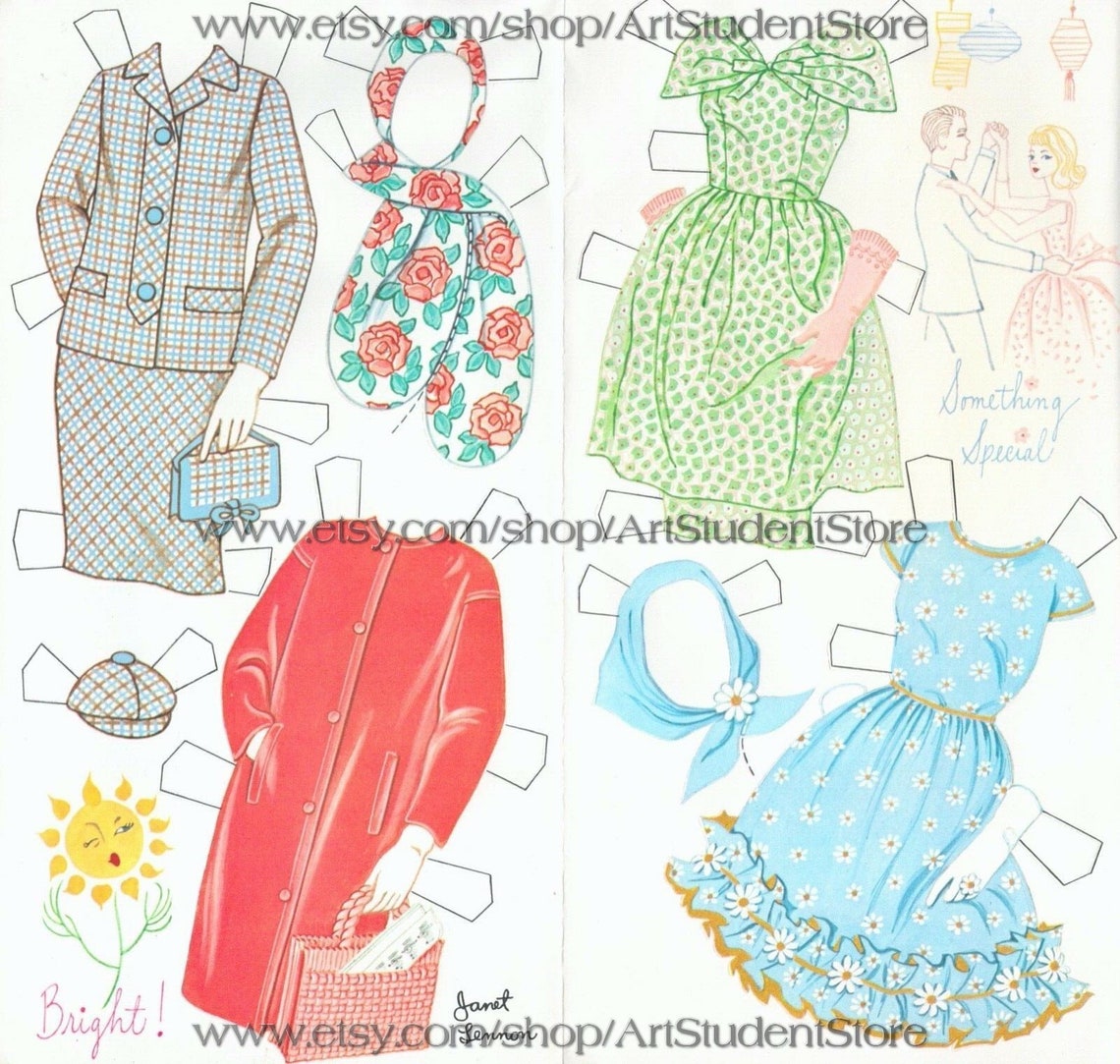 Vintage Paper Doll Janet Lennon 1962pdf Instant Digital - Etsy