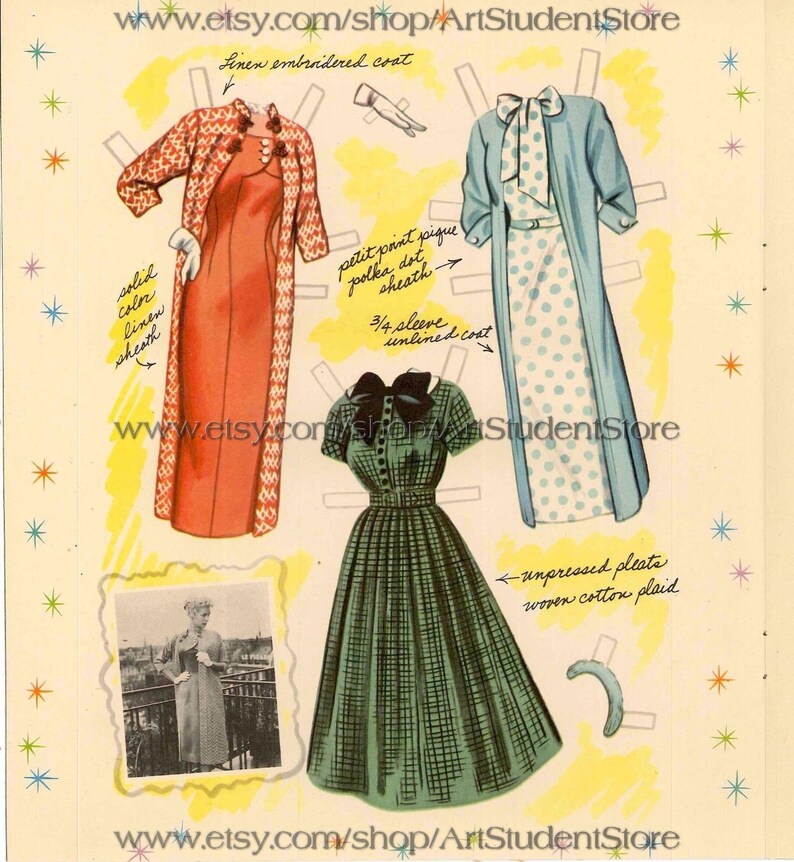 Pdf Printable Digital Vintage Paper Dolls Janet Leigh 1957 - Etsy