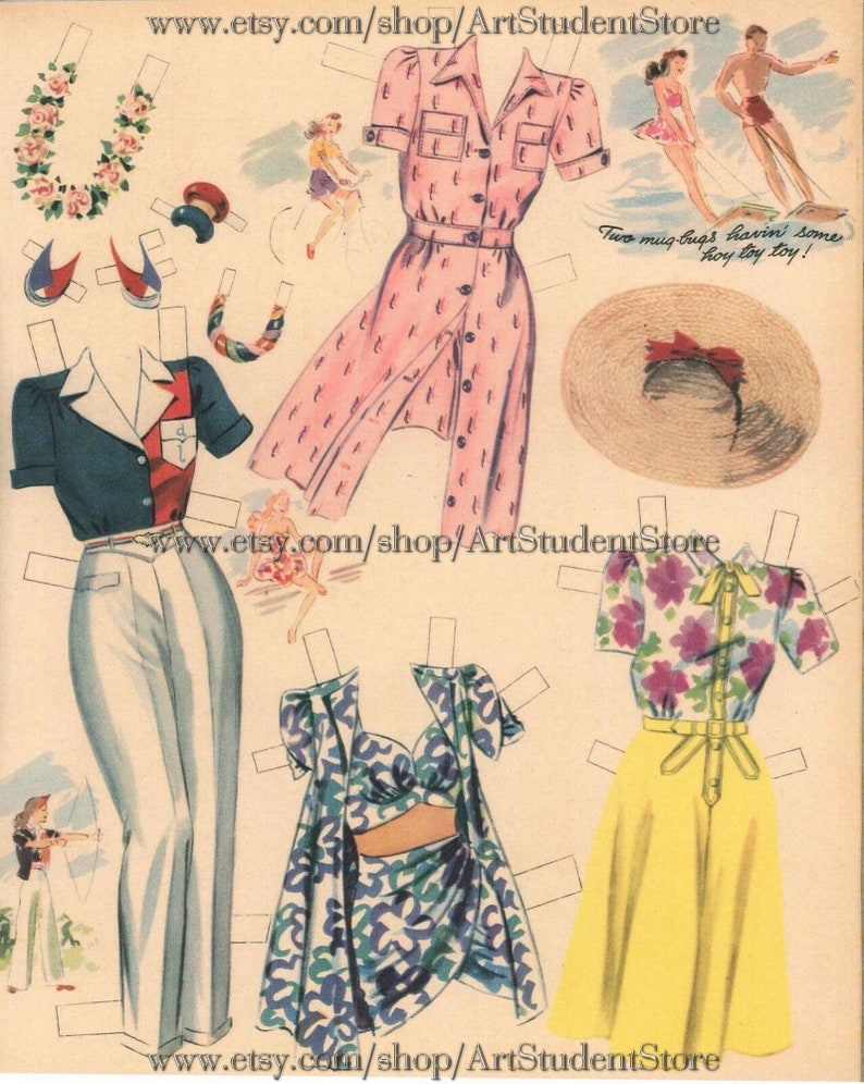 Retro Paper Dolls, Bob Hope Lamour Paper Doll 1942 - Etsy