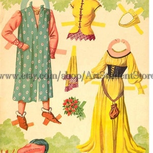 Digital Pdf,vintage Paper Dolls Robin Hood and Maid Marian - Etsy