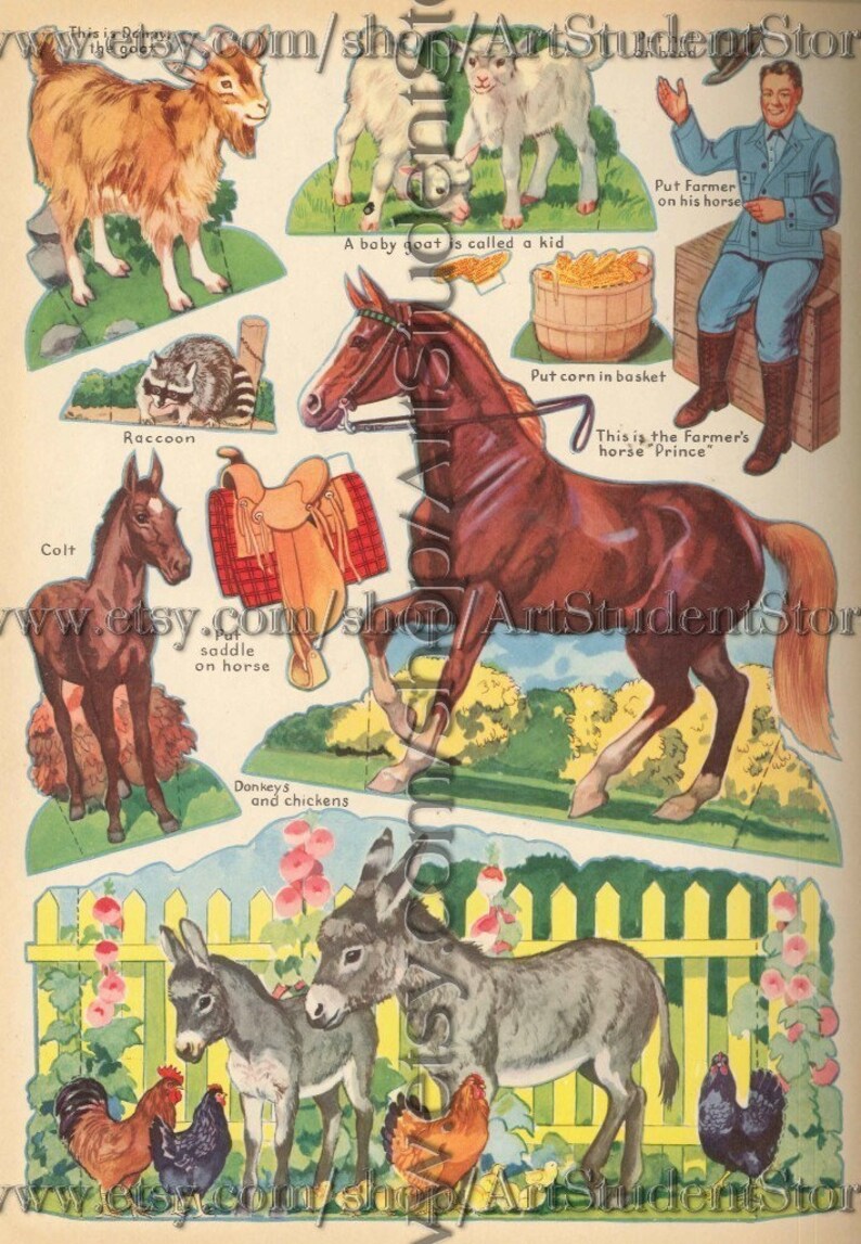 Vintage Paper Dolls Printable Digital Pdf Big Farm Punch-out - Etsy