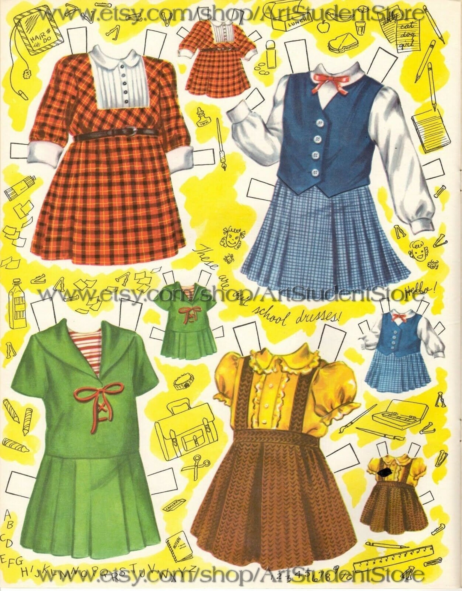 Pdf Printable Digital, Vintage Paper Their Dollies Retro 1961 - Etsy