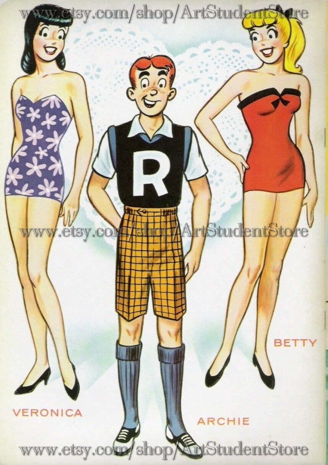 Pdf Printable Digital Vintage Paper Dolls Archie's Girls - Etsy