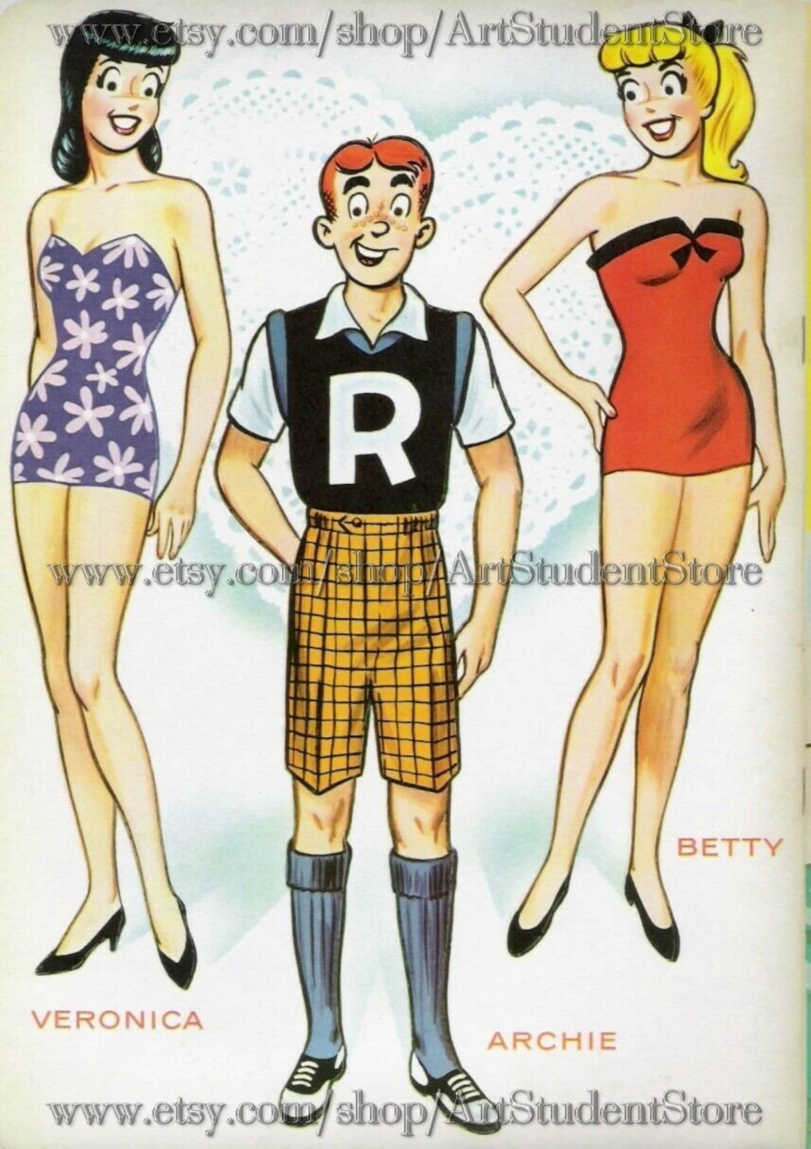 Pdf Printable Digital Vintage Paper Dolls Archie's Girls - Etsy