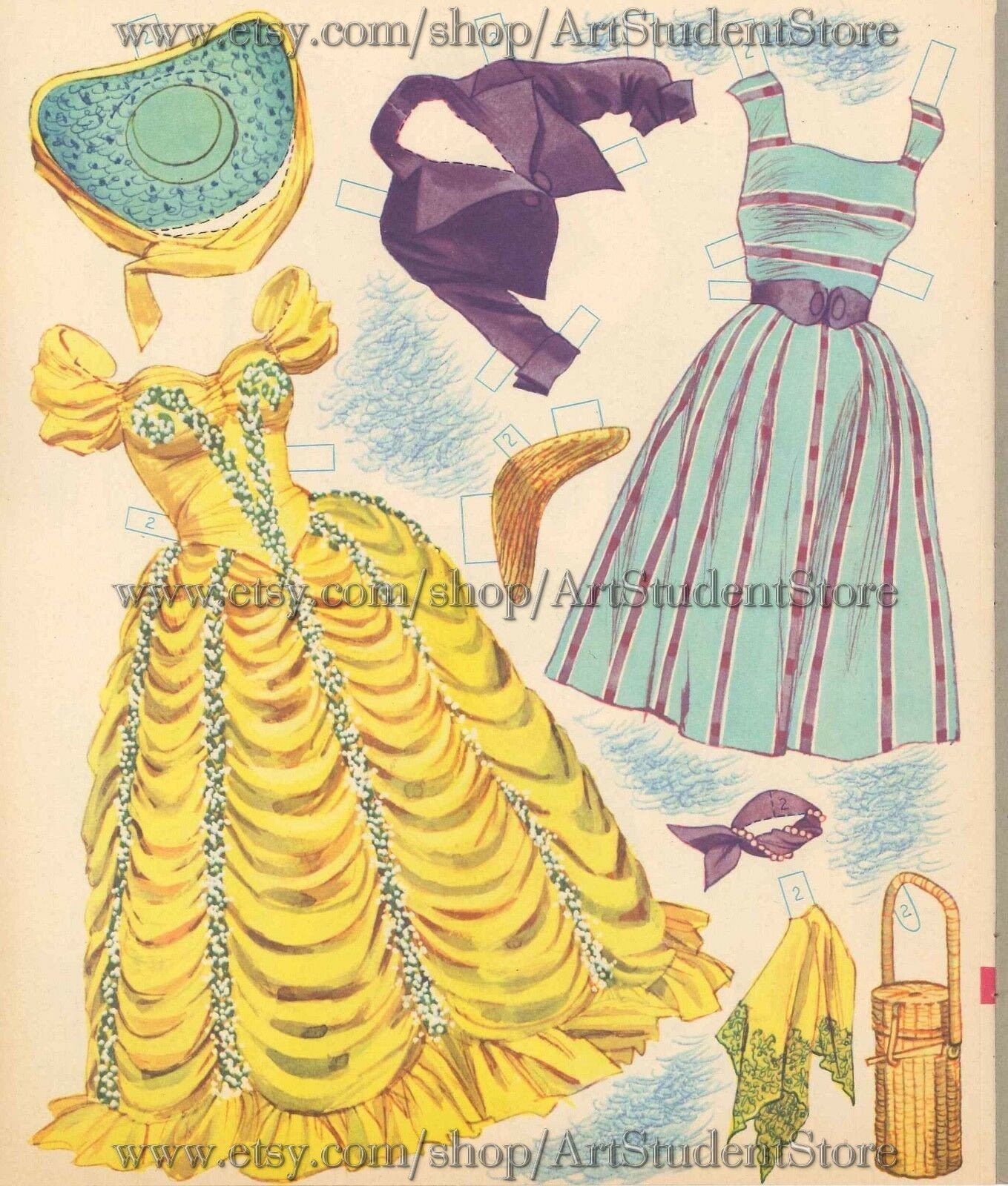 Pdf printable digital vintage paper dolls Golden Girl Gay and | Etsy