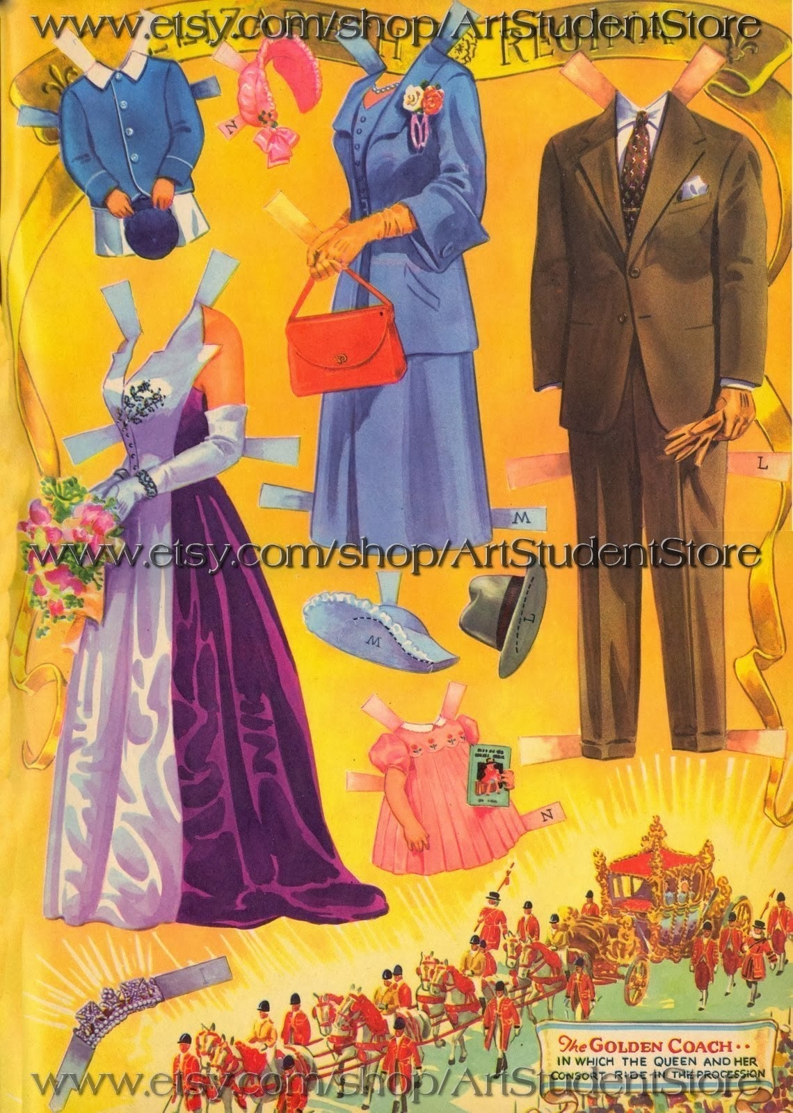 Pdf Printable Digital, Vintage Paper Dolls Queen Elizabeth II Royal ...