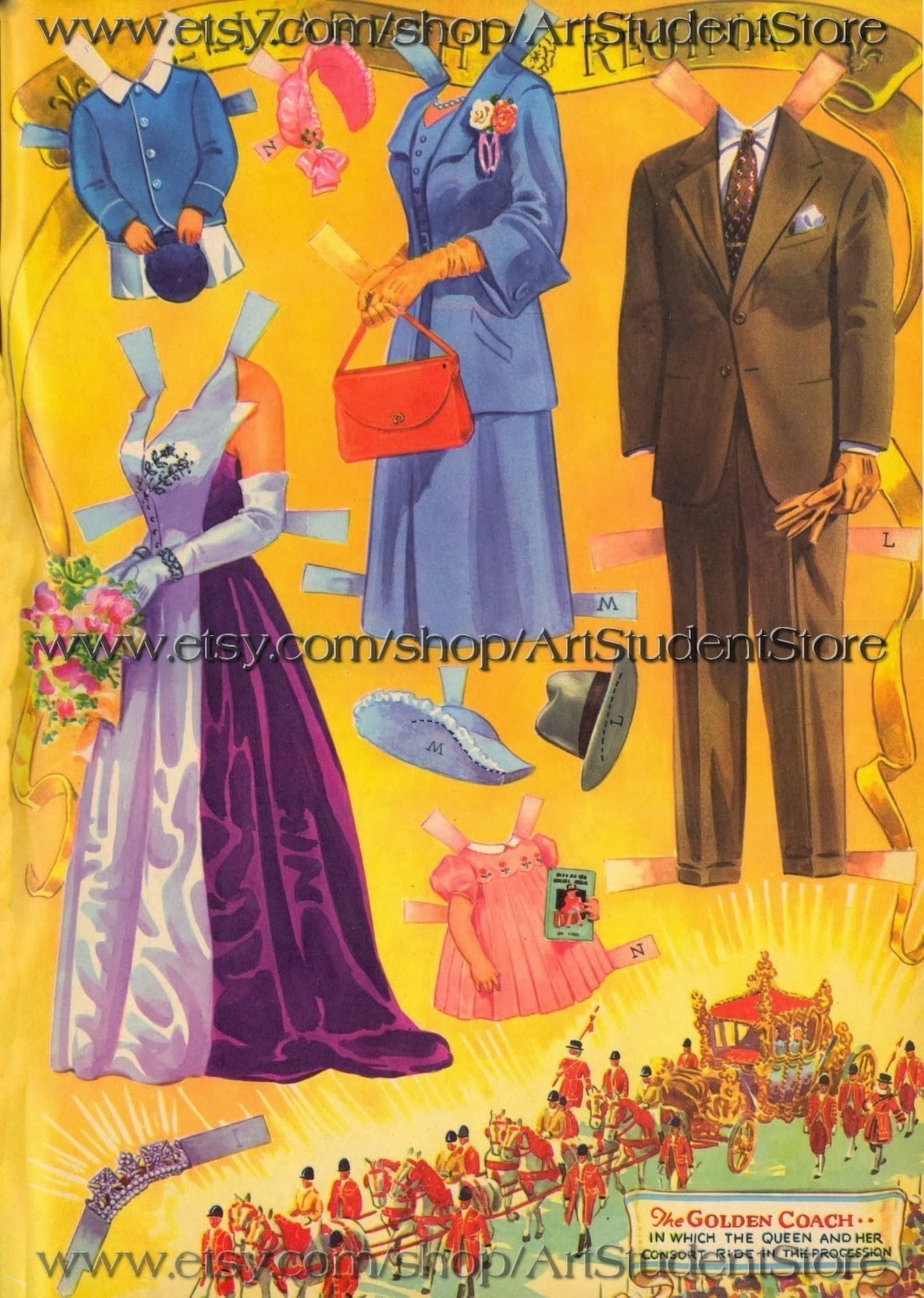 Pdf Printable Digital, Vintage Paper Dolls Queen Elizabeth II Royal ...