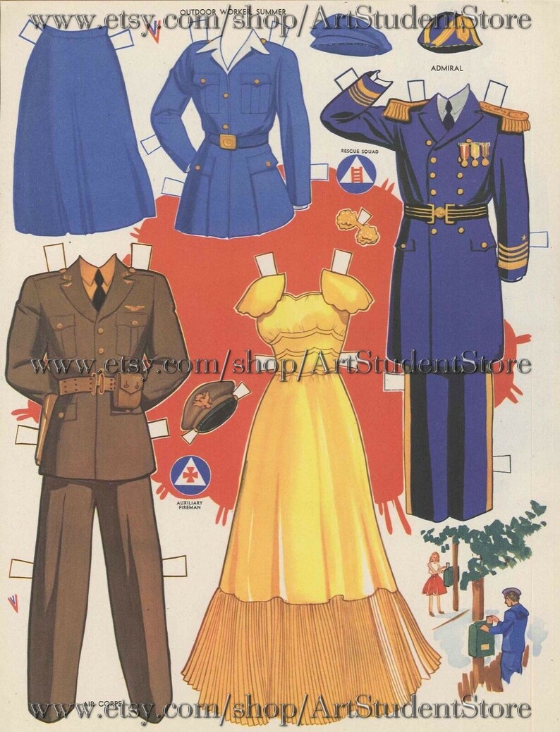 Vintage Paper Dolls Victory Paper Dolls Laser 1943 Pdf - Etsy