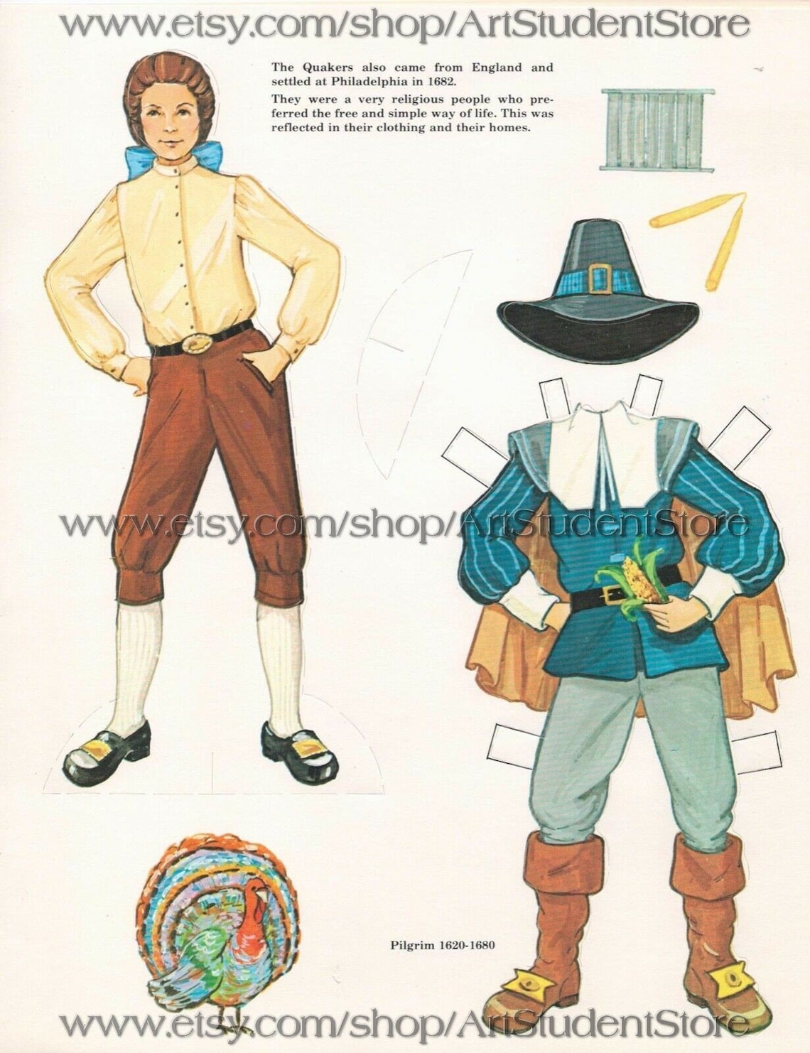 Pdf Printable Digital Vintage Paper Dolls Colonial America - Etsy