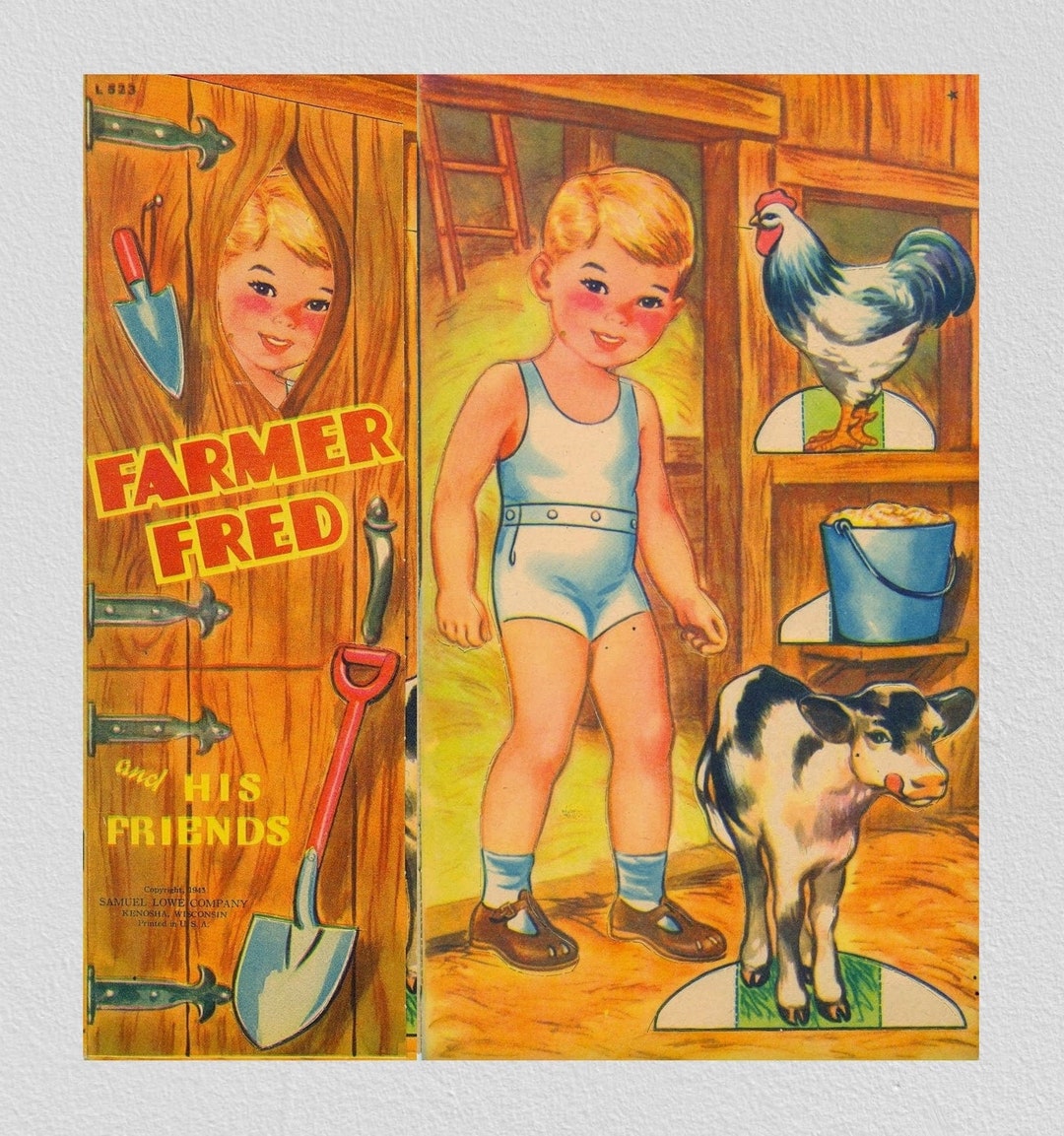 Digital Pdf Paper Dolls, Farmer Fred and His Friends 1943 - Etsy