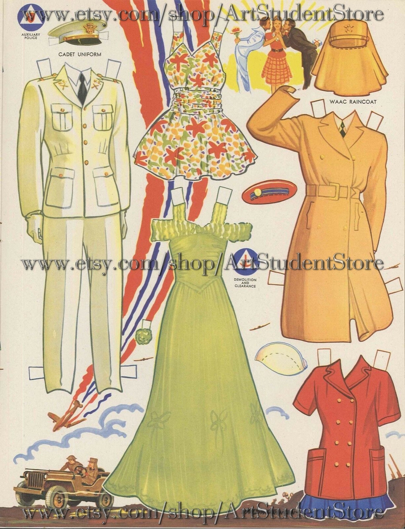 Vintage Paper Dolls Victory Paper Dolls Laser 1943 Pdf | Etsy