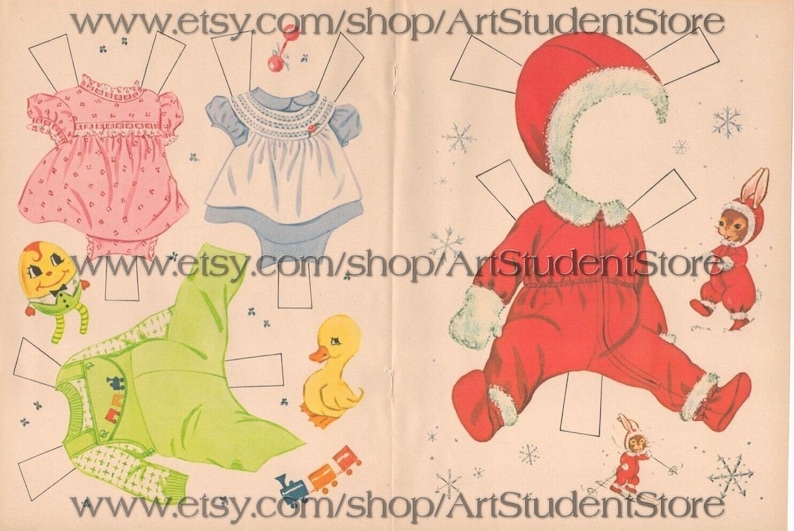 Pdf Printable Digital, Vintage Paper Dolls Baby Pat - Etsy