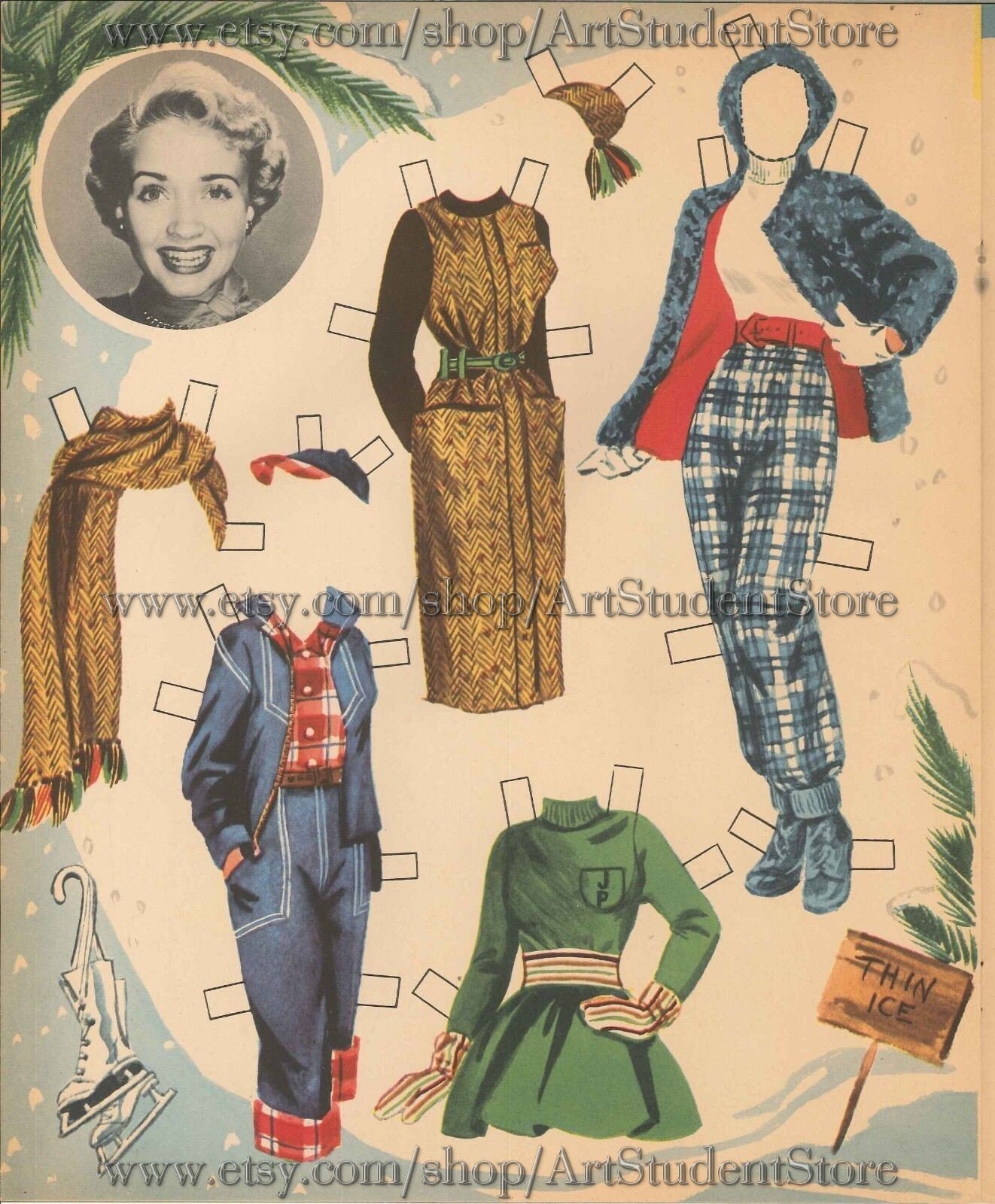 Pdf Printable Digital Vintage Paper Dolls Jane Powell - Etsy