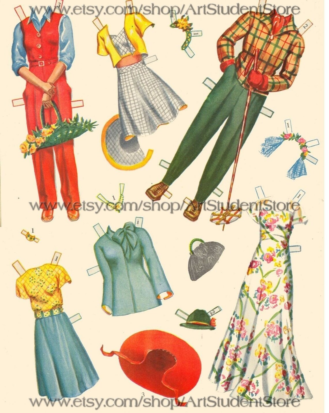 Pdf Instant Vintage Paper Dolls Wardrobe Box - Etsy