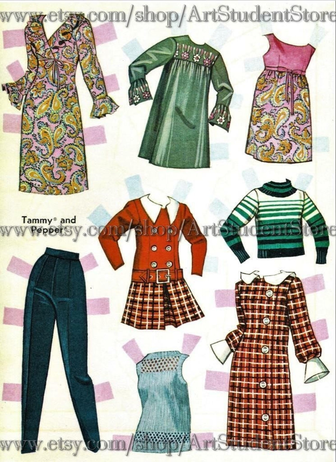 Pdf Printable Digital Vintage Paper Dolls Tammy and Pepper - Etsy