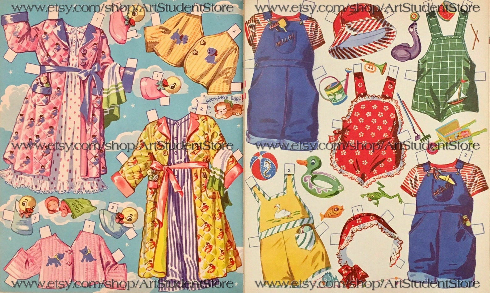 Printable Pdf Instant Paper Dolls Baby Sister and Baby - Etsy