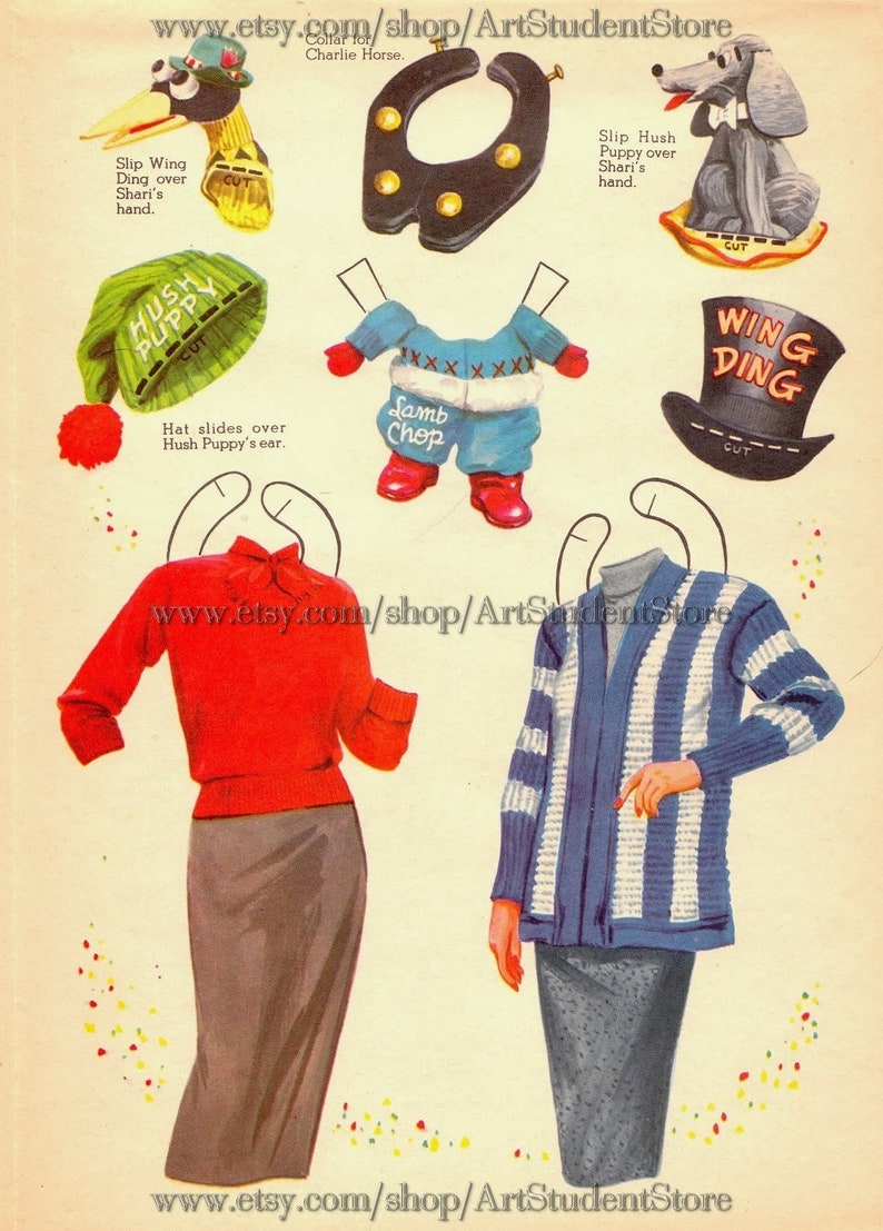 Pdf Printable Digital Vintage Paper Dolls Shari Lewis - Etsy