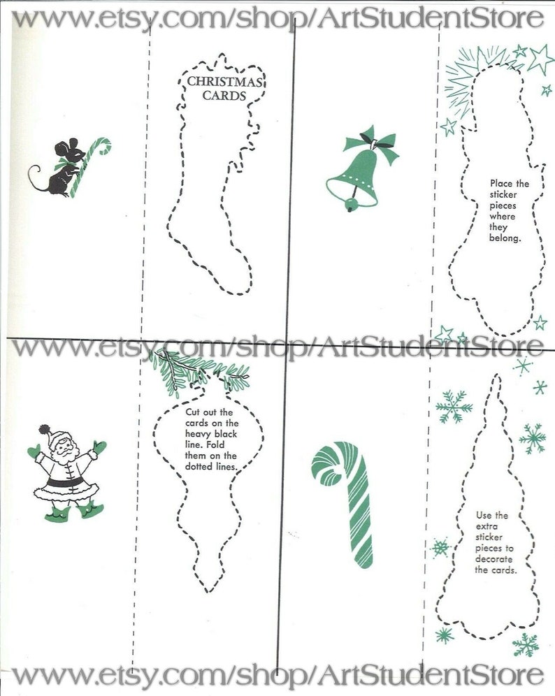 Pdf Printable Digital Vintage Santas Holiday Activity Sticker - Etsy