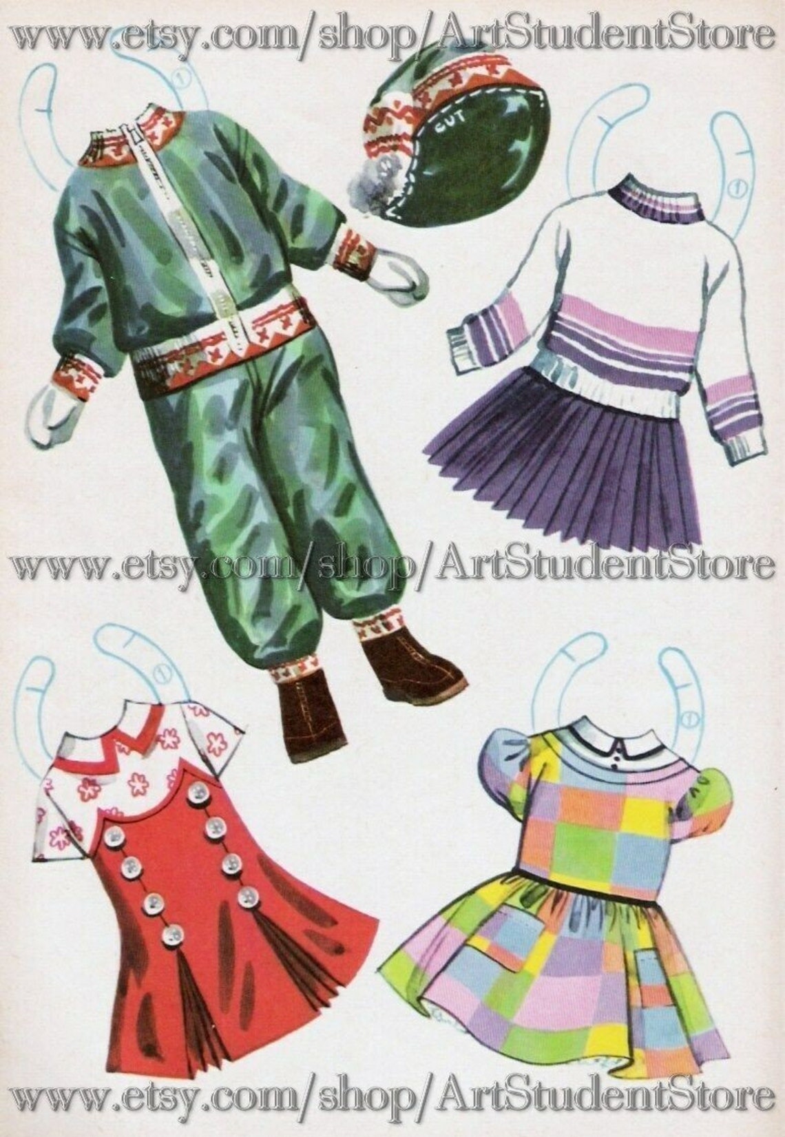 Vintage Paper Dolls Shirleyprintable Digital Pdf - Etsy