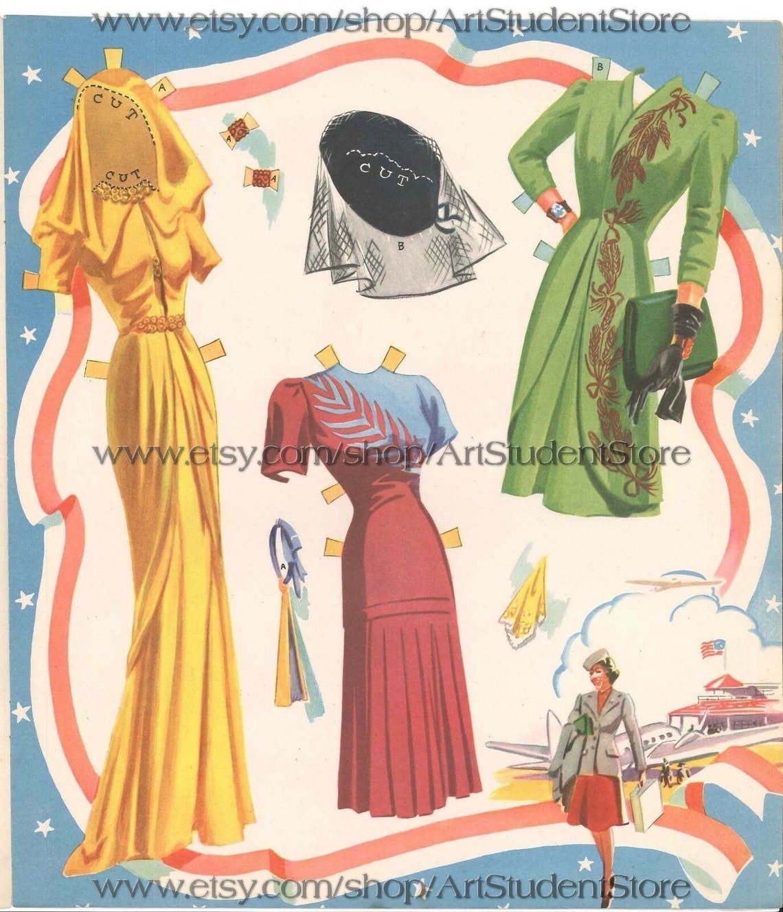 Printable Pdf Instant Paper Dolls Claudette Colbert | Etsy