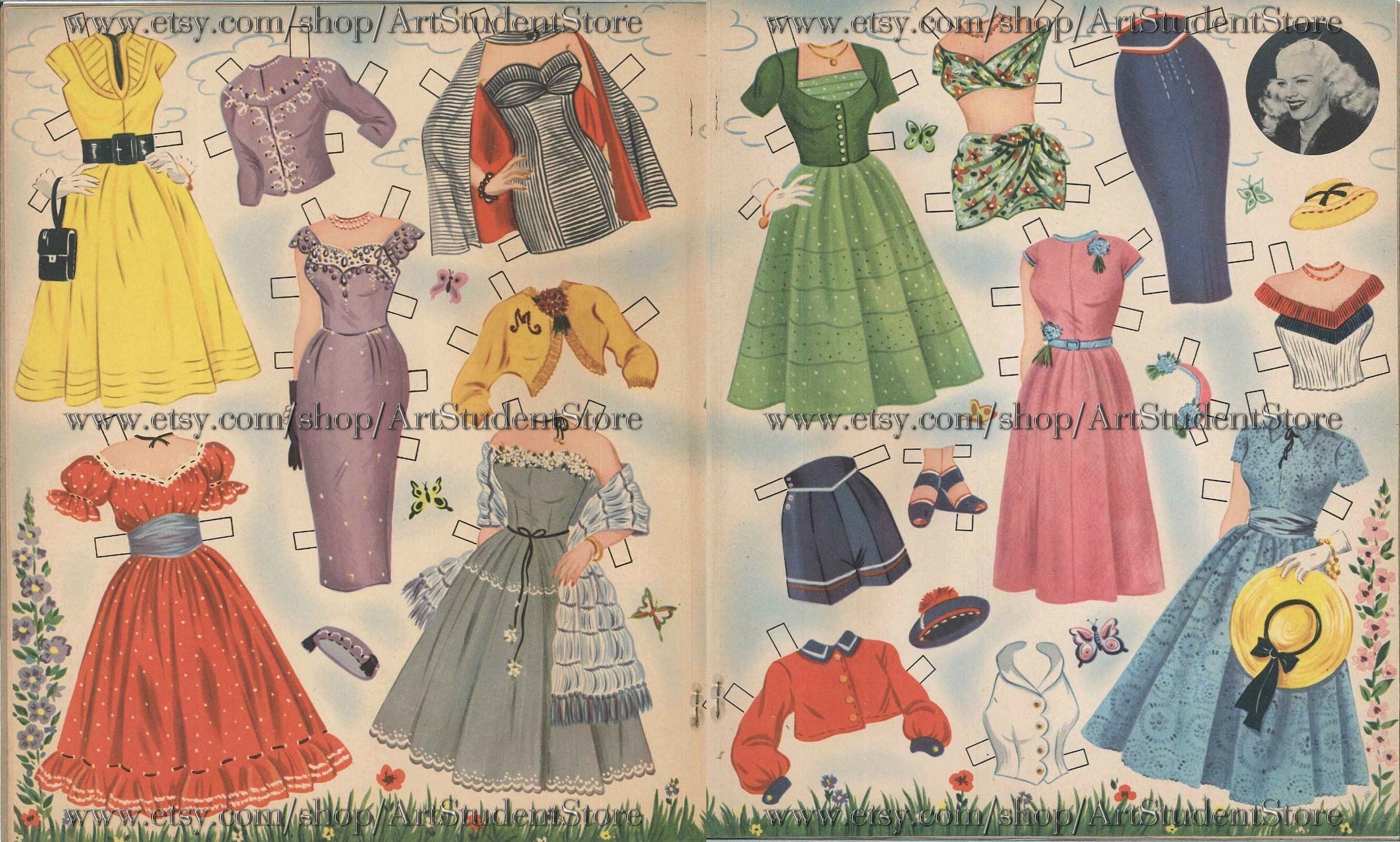 Digital Pdfvintage Paper Dolls Mary Hartline 1953 | Etsy