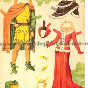 Digital Pdf,vintage Paper Dolls Robin Hood and Maid Marian - Etsy