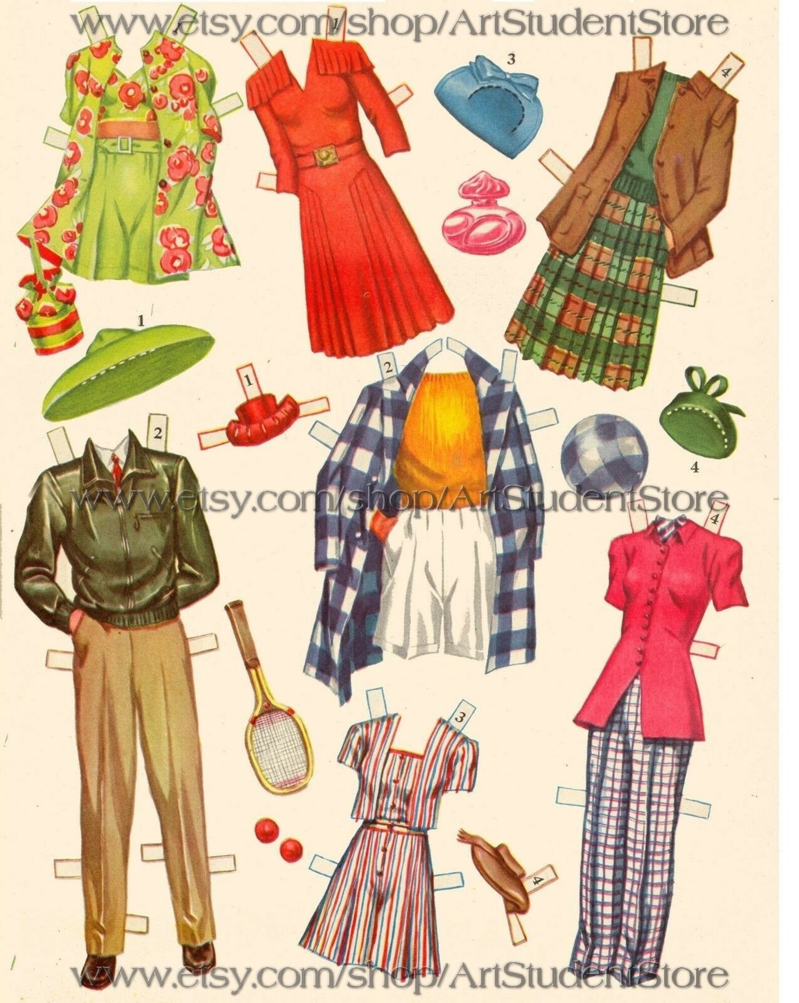 Pdf Instant Vintage Paper Dolls Wardrobe Box - Etsy