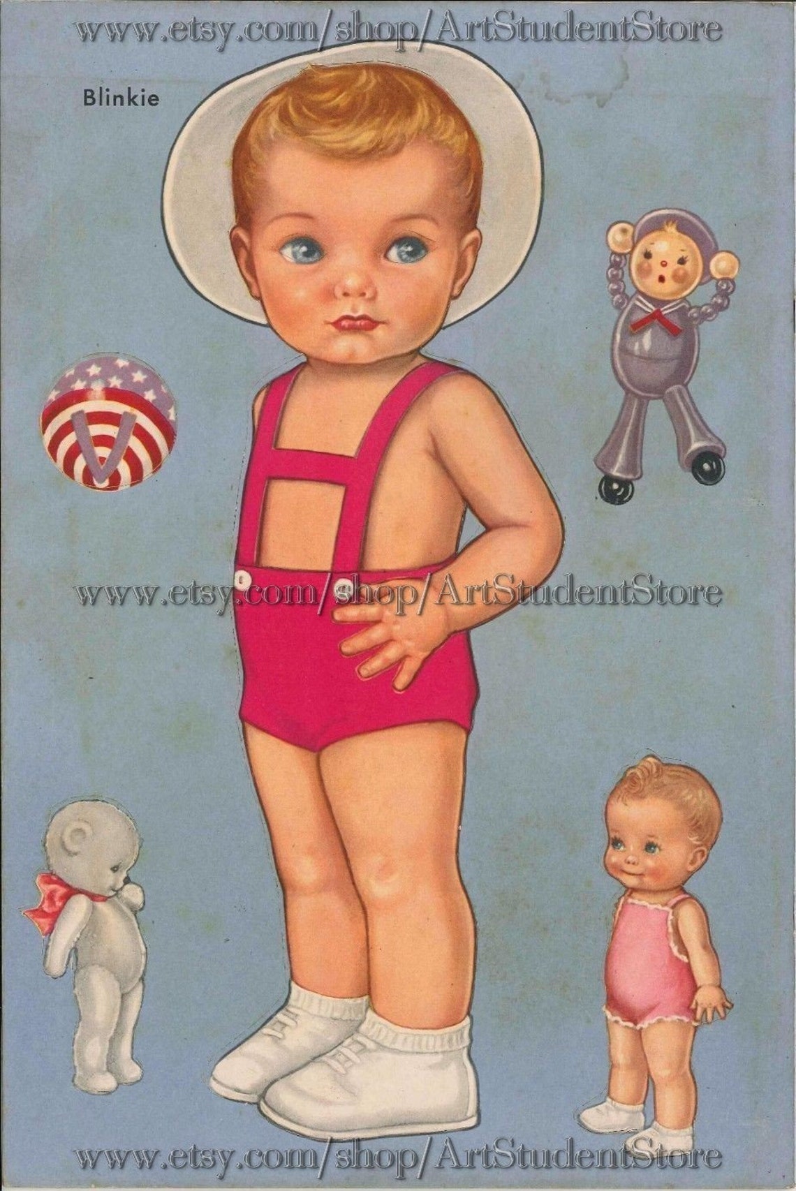 Pdf Printable Digital Vintage Paper Dolls Toddler Sleeping - Etsy
