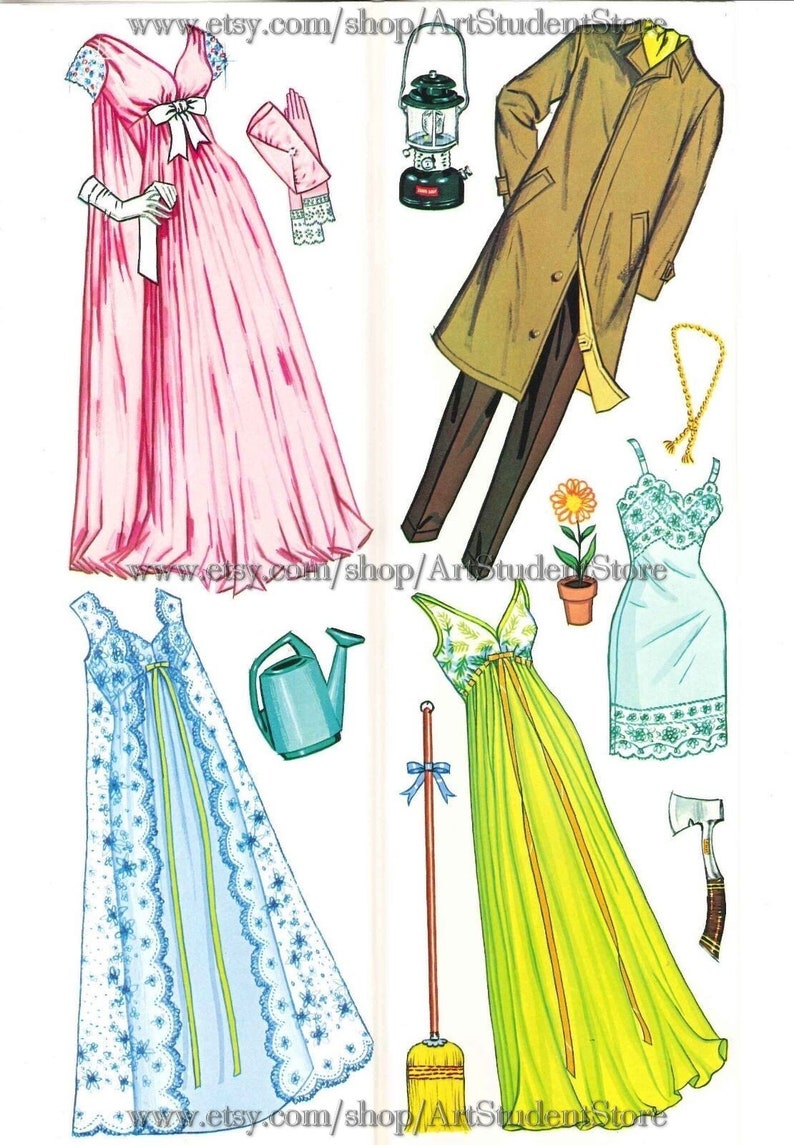 Vintage Paper Dolls Green Acrespdf - Etsy