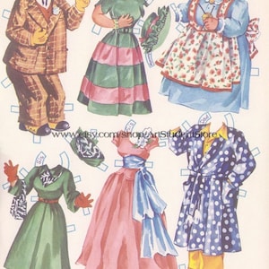 Vintage Paper Dolls,pdf Instant,little Family and Their Little House ...