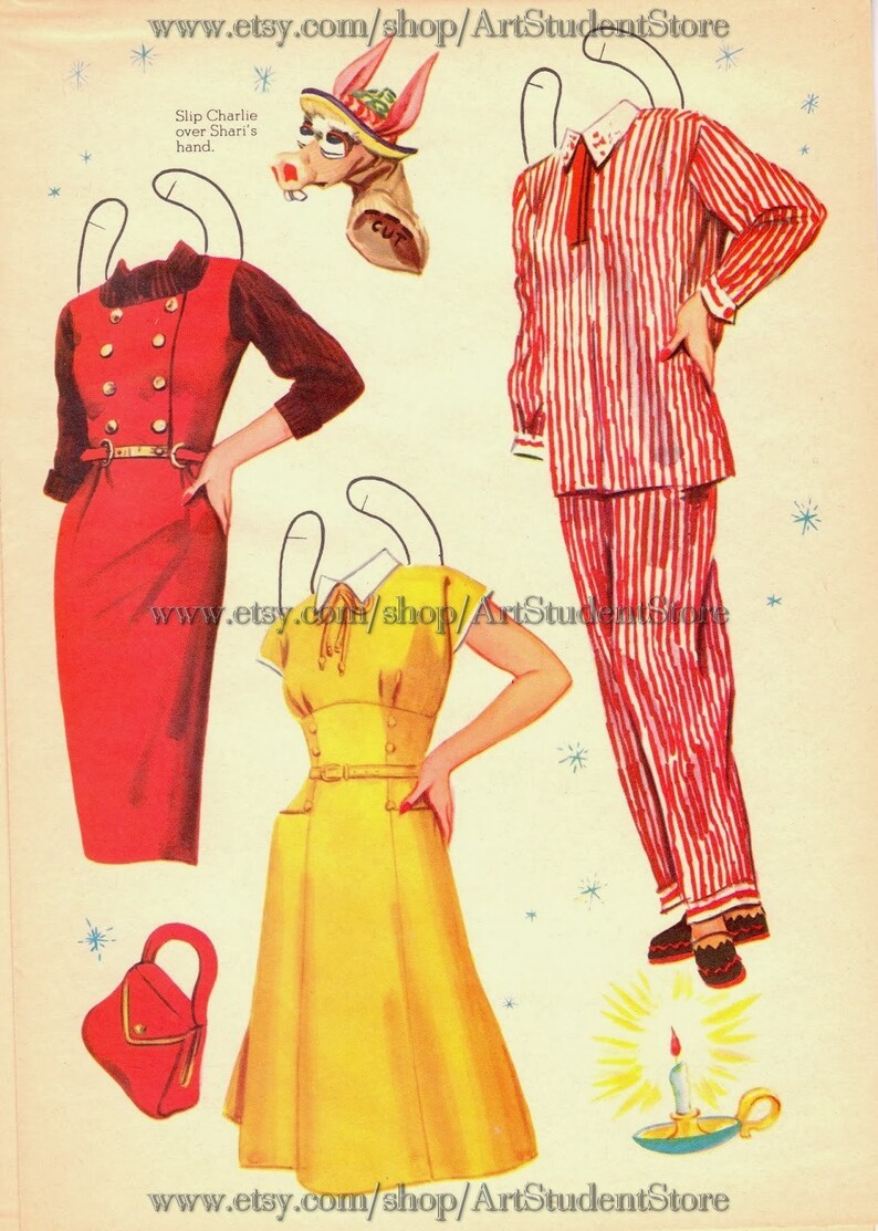 Pdf Printable Digital Vintage Paper Dolls Shari Lewis - Etsy