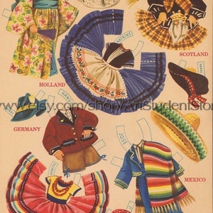 Pdf Printable Digital, Vintage Paper Dolls Children Round - Etsy