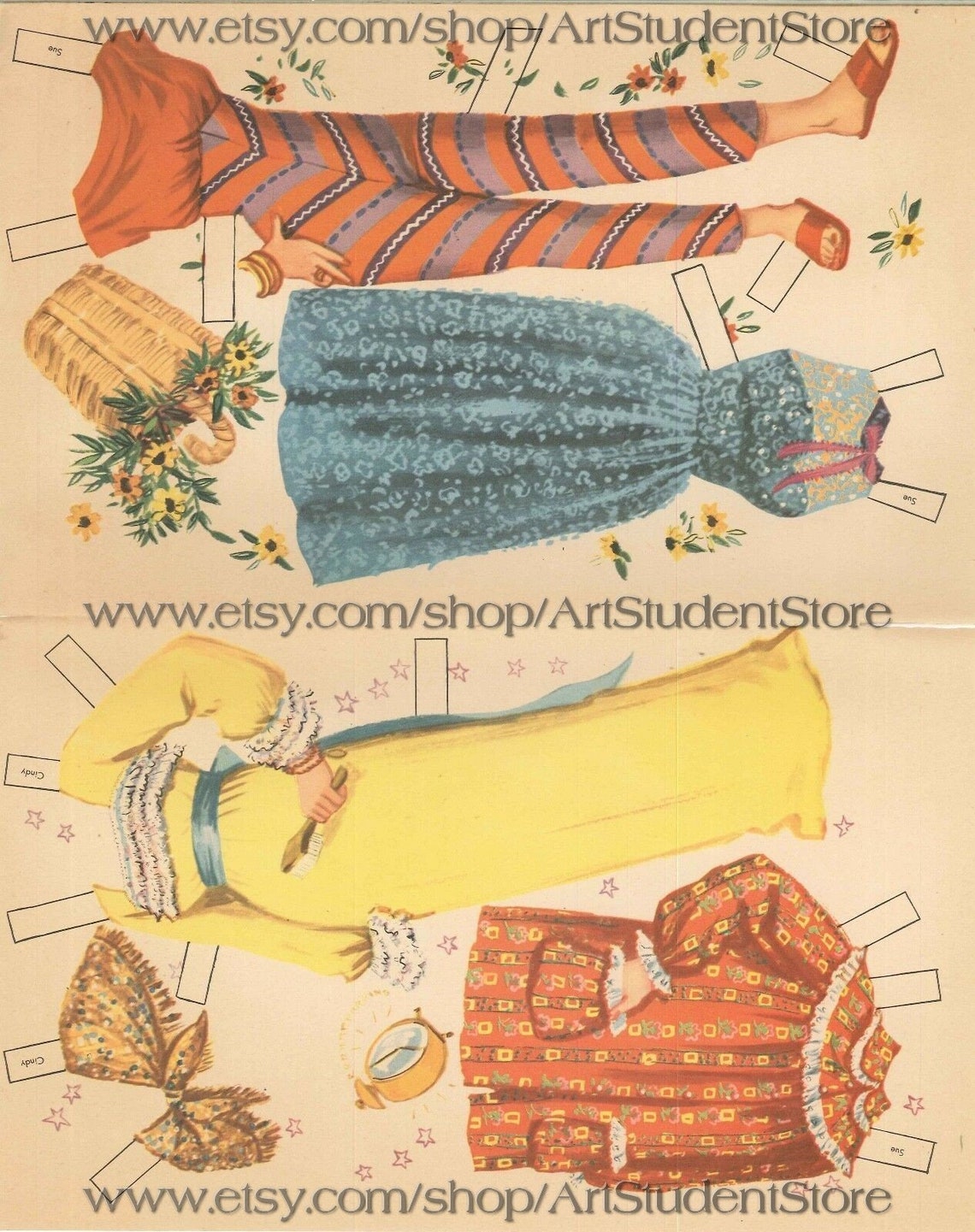 Digital Printable Printable Vintage Paper Dolls Teen Time - Etsy