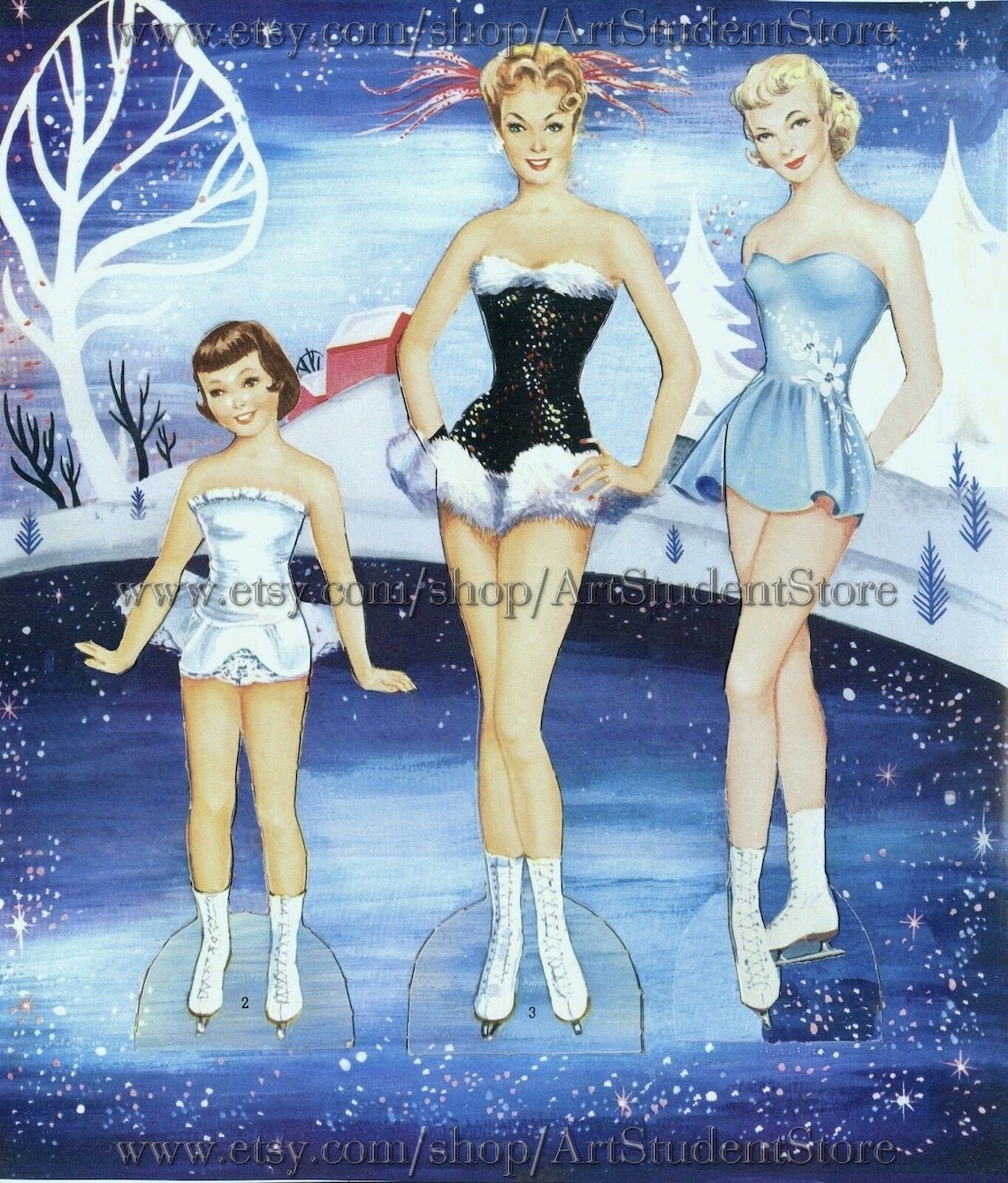 Vintage Paper Dolls Ice Festival,printable Digital Pdf - Etsy