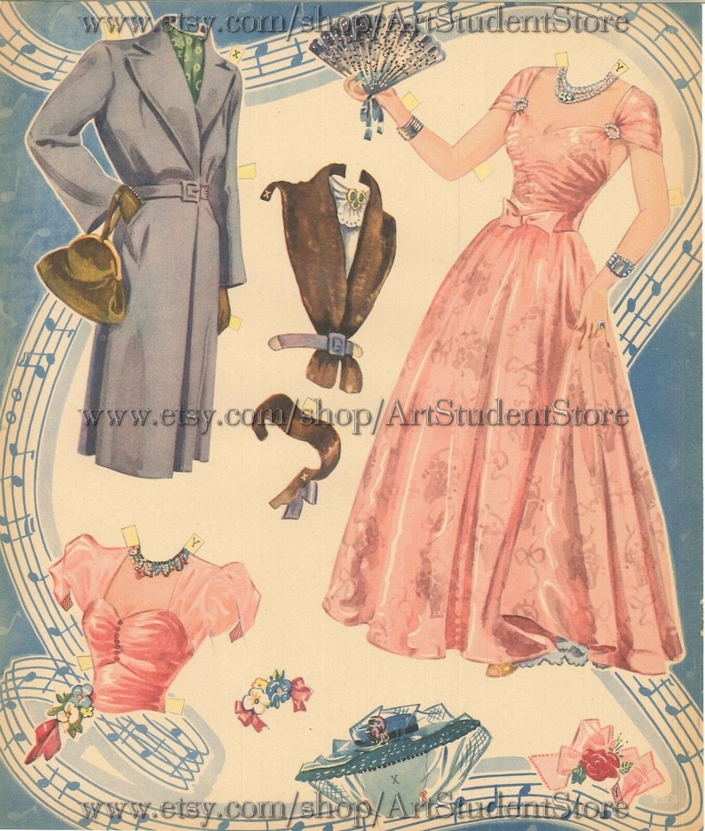 Printable Digital Pdf, Vintage Paper Dolls Cover Girl 1949 - Etsy