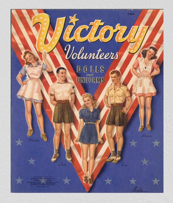 Digital Paper Dolls Pdf Digital Victory Volunteers 1943 - Etsy