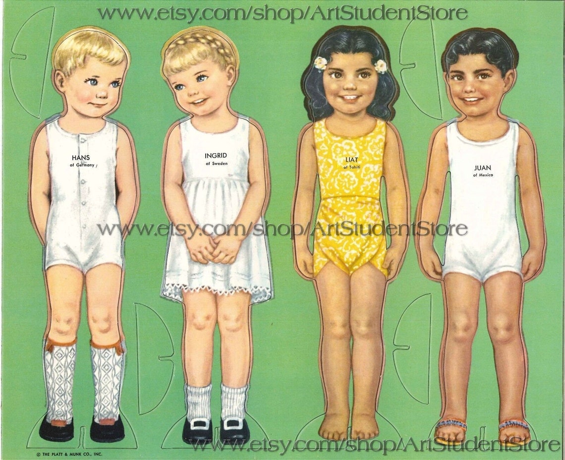 Vintage Paper Dolls Pdf Instant Foreign 1957 - Etsy