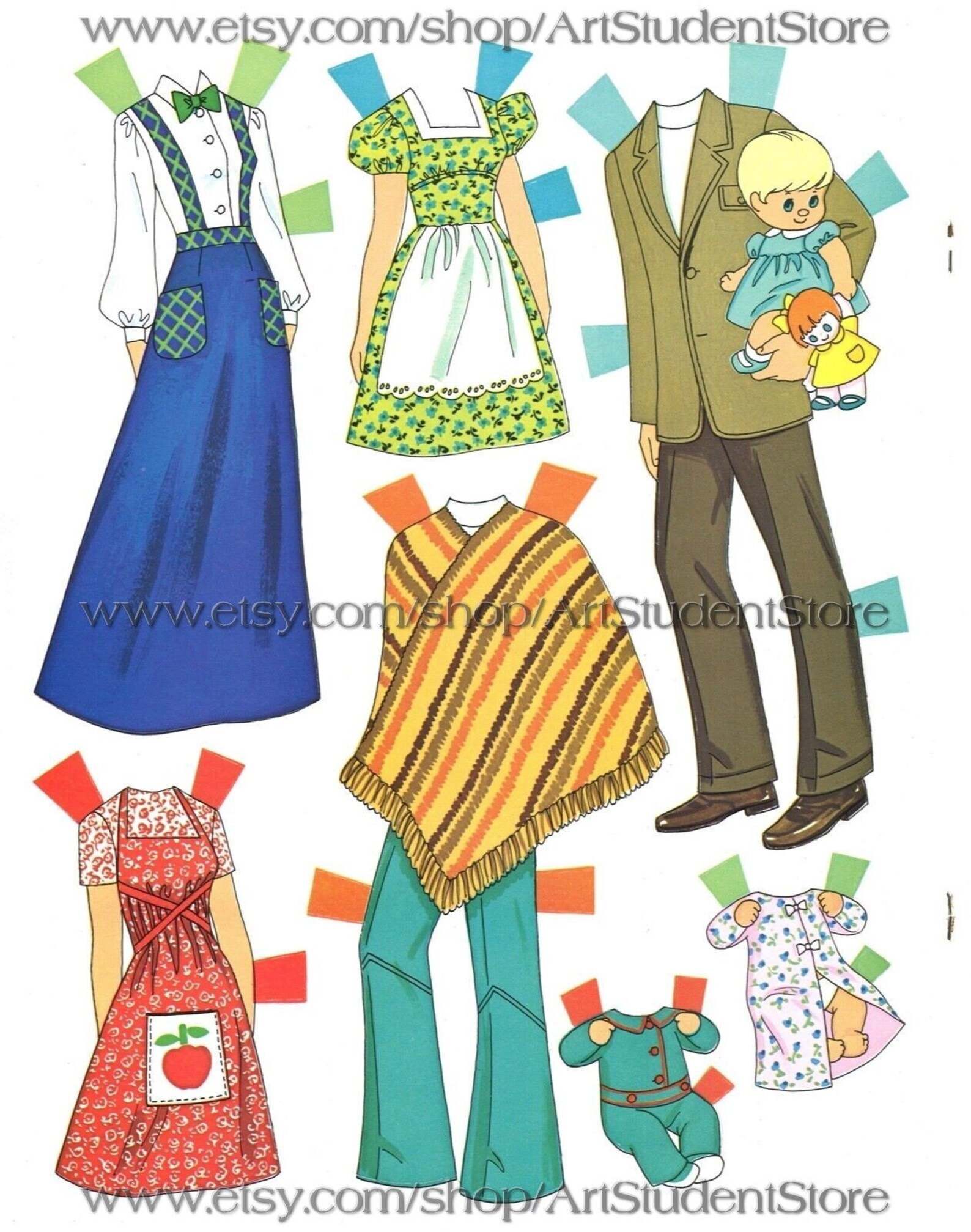 Pdf Printable Digital Vintage Paper Dolls Sunshine Fun - Etsy