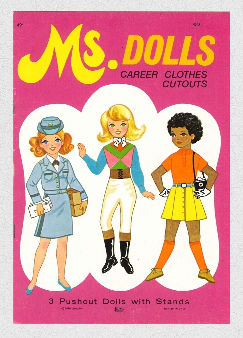 Pdf Printable Digital, Vintage Paper Dolls Ms. Girls Career Clothes ...